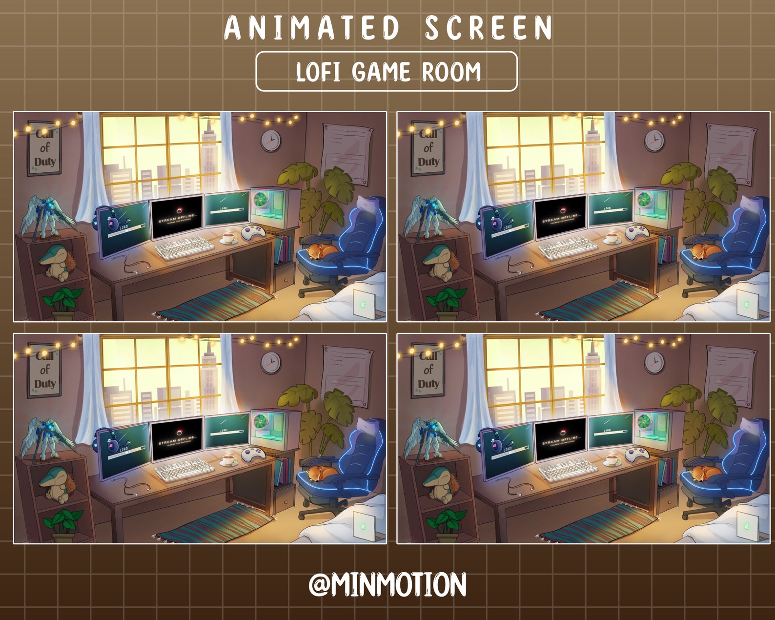Animated Lofi Gaming Room Twitch Stream Screen / Lofi Aesthetic Gaming ...