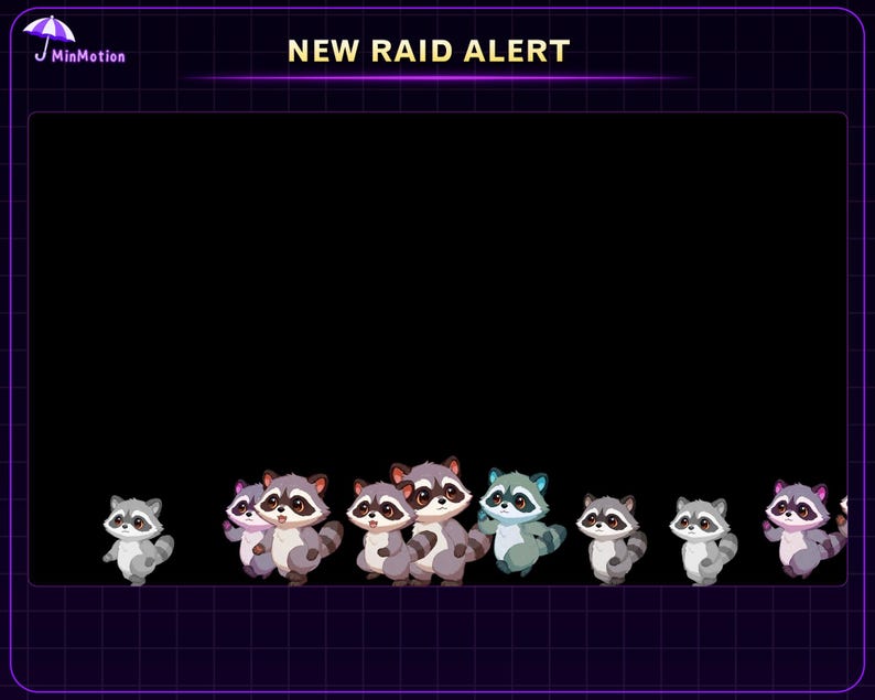 Animated Cute Raccoon Twitch Raid Alert, Raccoon Raid Animation With ...