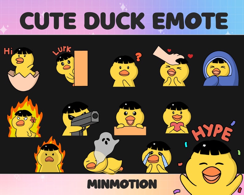 Cute Duck Twitch Discord Emotes / Duck Twitch Emotes Pack / - Etsy