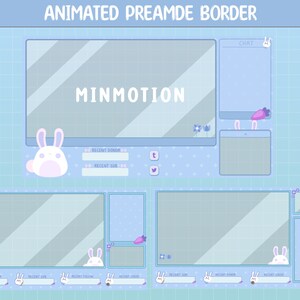 FULL ANIMATED Cute Rabbit Twitch Overlay Stream Package / Rabbit Screen ...
