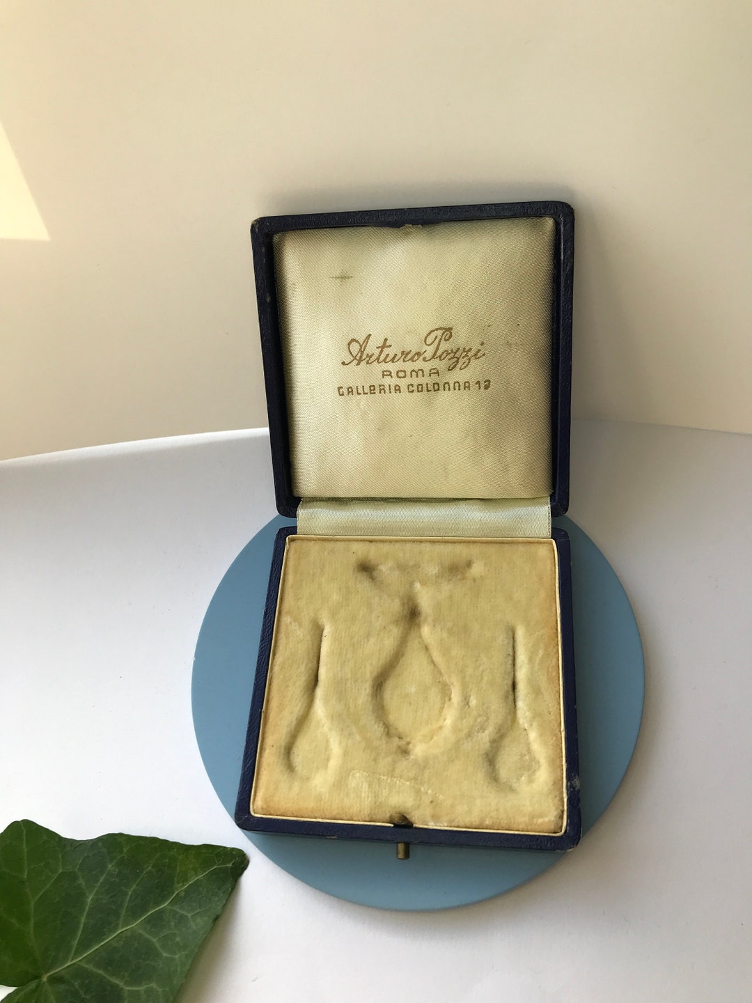 Vintage Italian Navy Blue Jewelry Box Square Italian Rome - Etsy
