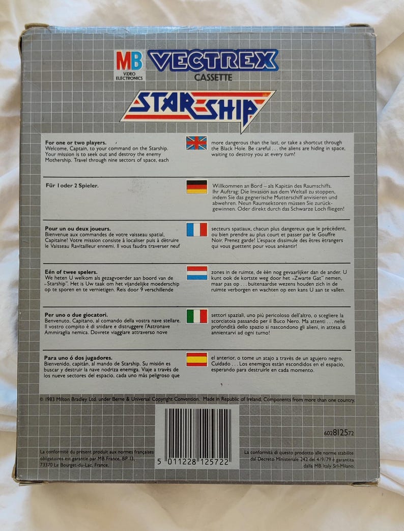 MB Vectrex Gamea, "star Ship", "harmageddon", Boxed Complete With Overlay, Cassette Game, Crt ...