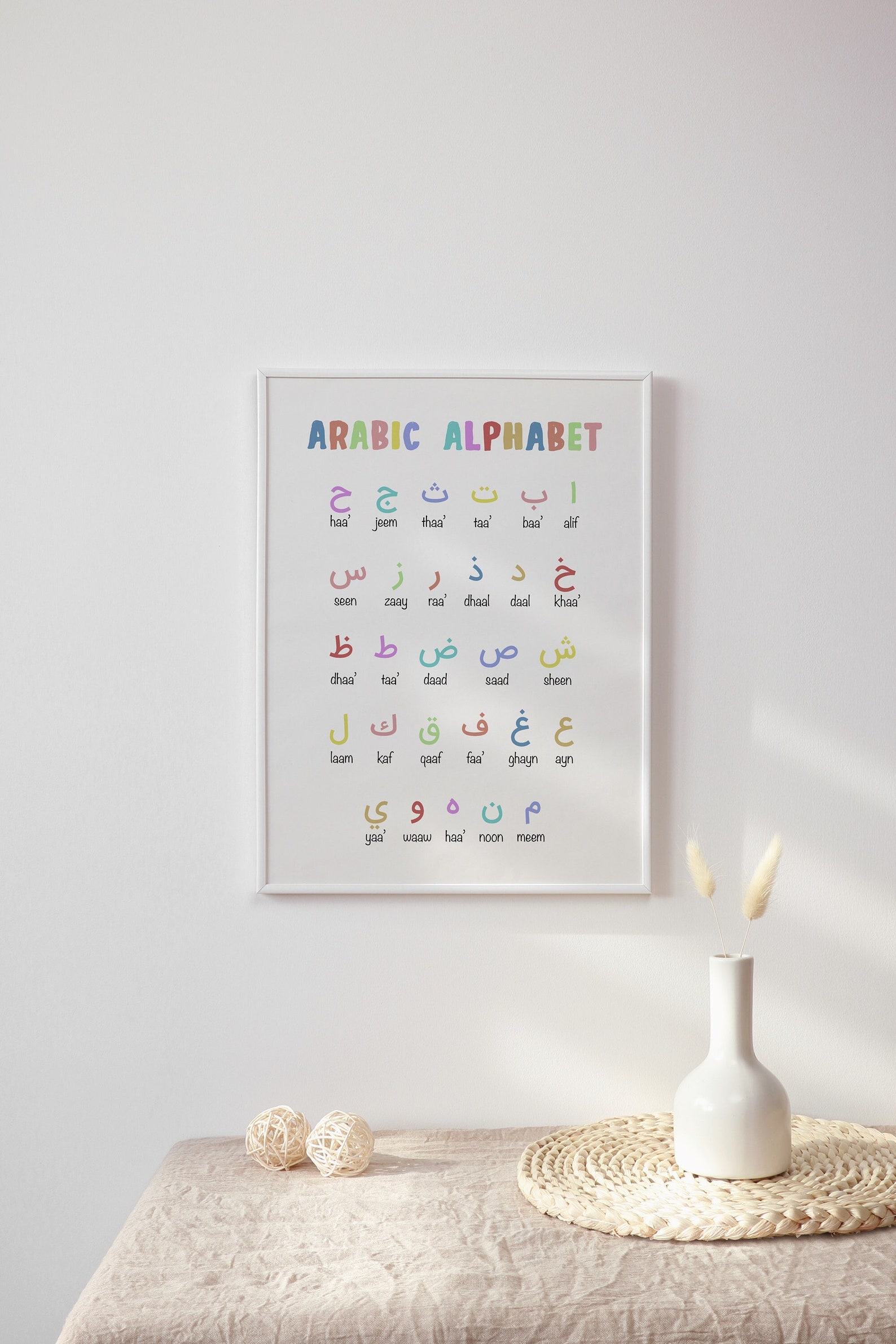 Arabic Alphabet Poster for Kids | Digital Download, Classroom ...