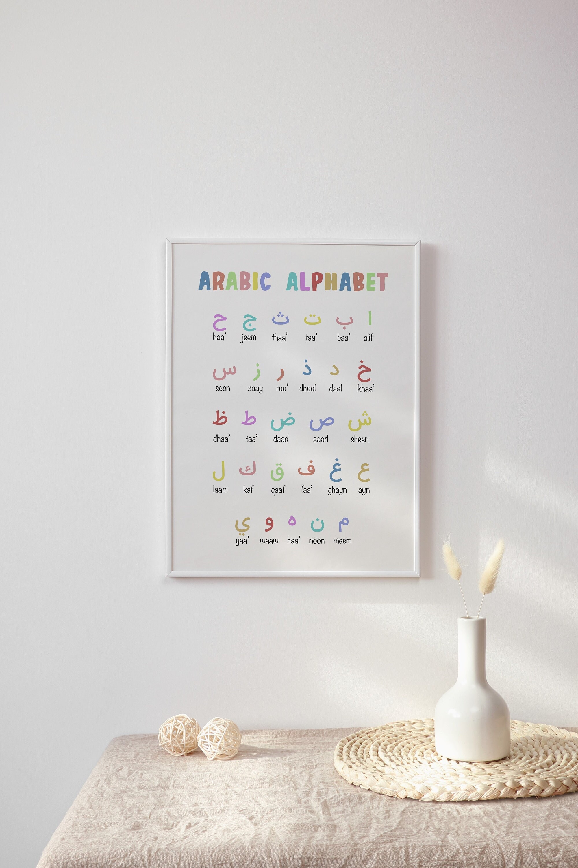 Arabic Alphabet Poster for Kids | Digital Download, Classroom ...
