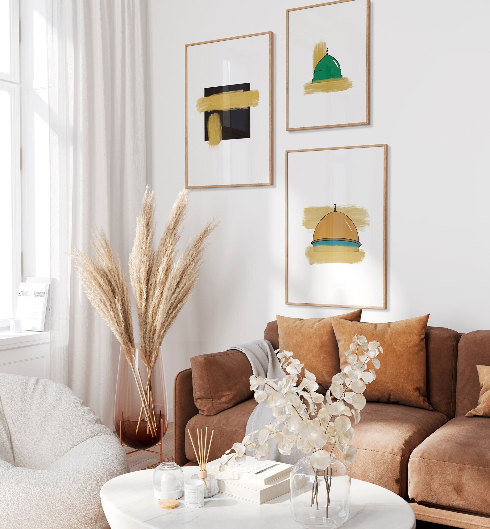 Set of the 3 Holy Mosques | Mecca, Medina, Jerussalem, Palestine ...