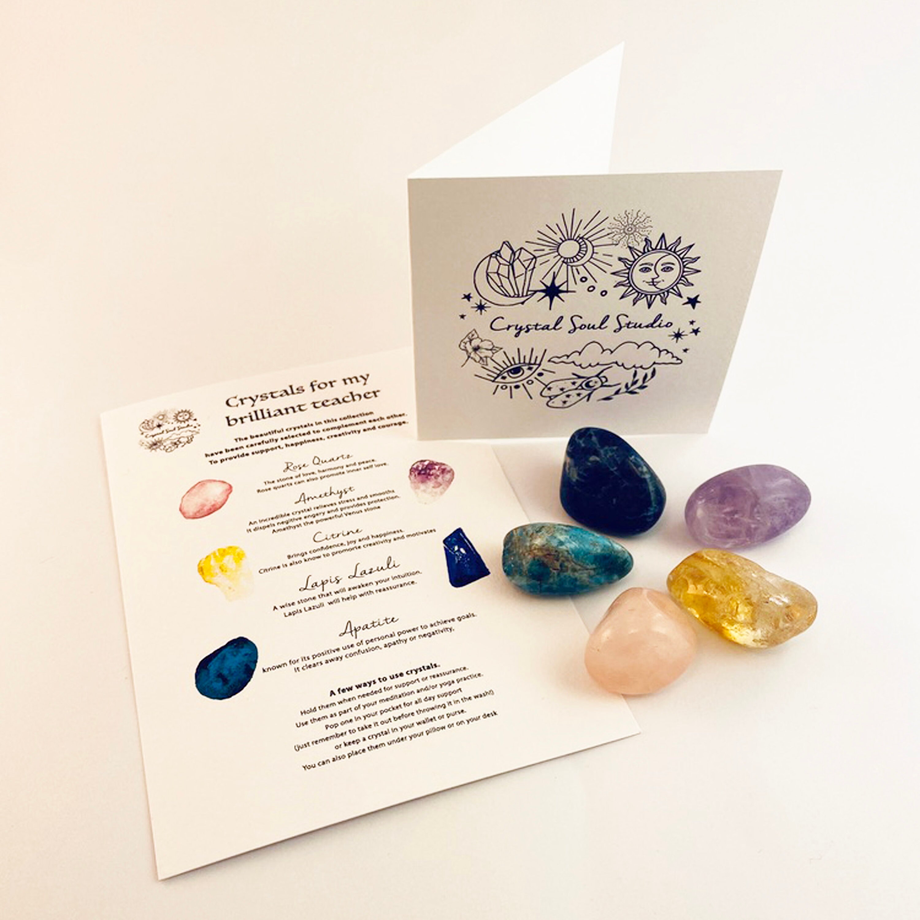 Crystals for Teacher, Teacher Crystal Set, Reiki. Chakra Crystals ...