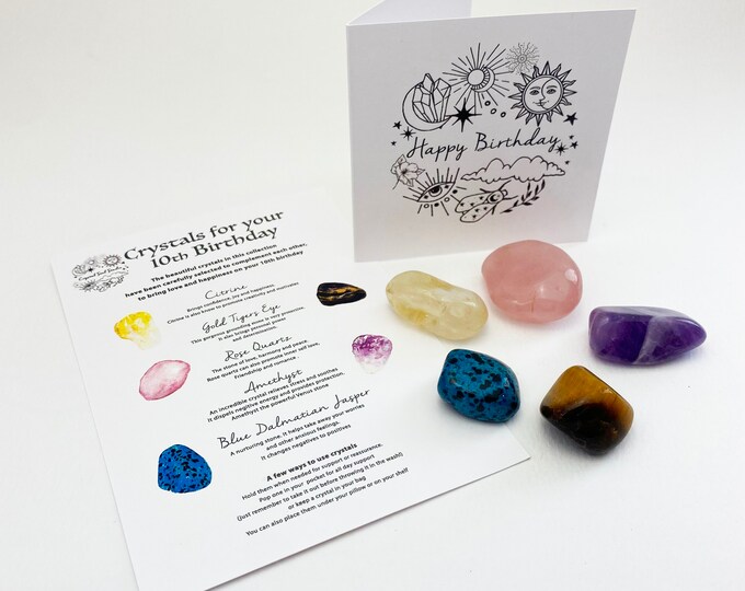 Crystals for 10th Birthday, 10th Birthday Crystal Set, Reiki. Chakra ...