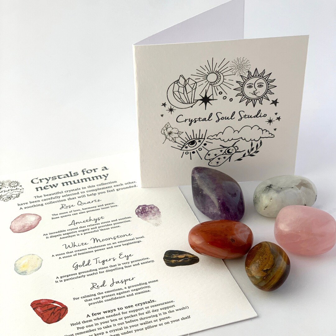 Crystal Set for a New Mummy, Baby Shower Gift, Birth Gift. Reiki ...