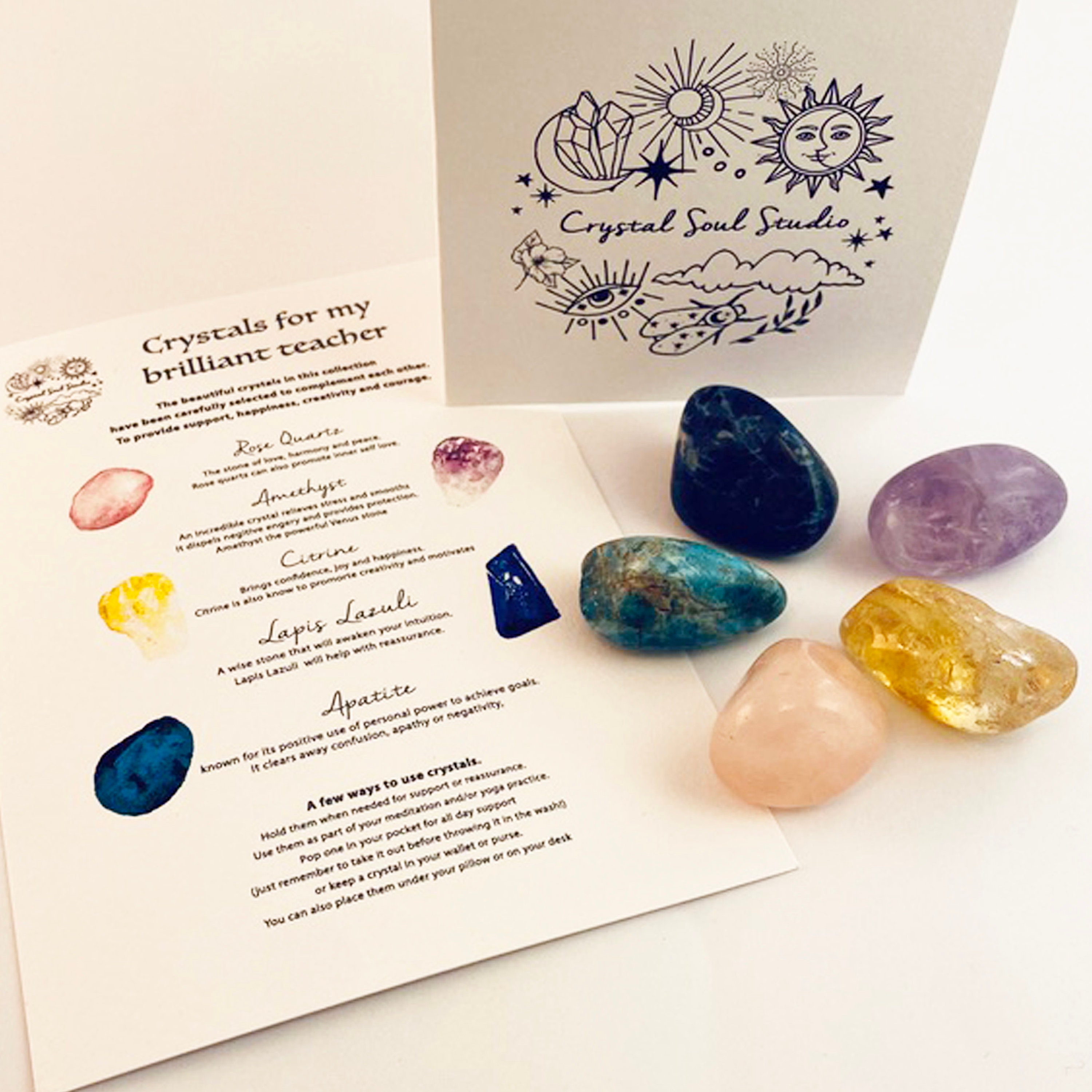 Crystals for Teacher, Teacher Crystal Set, Reiki. Chakra Crystals ...