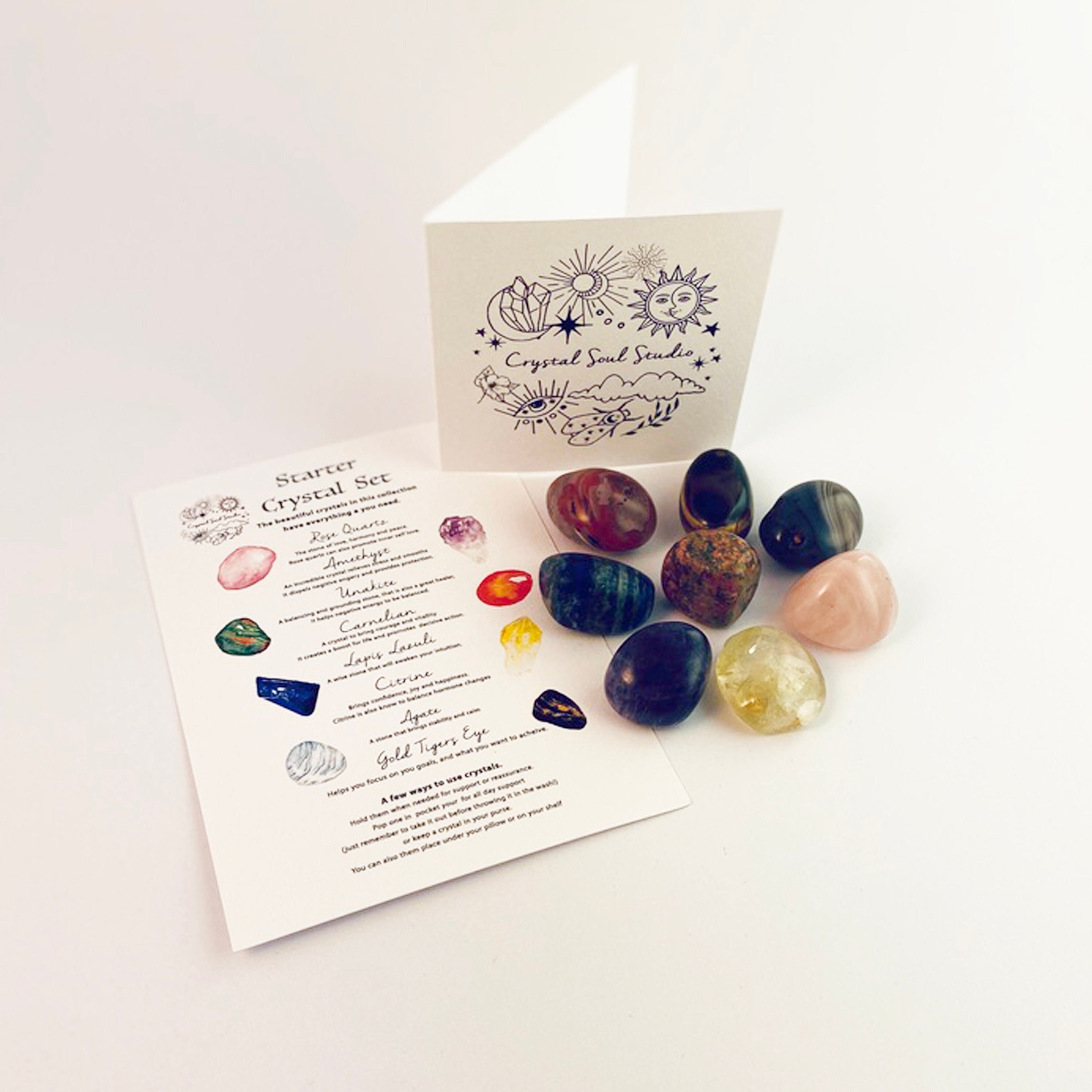 Crystal Starter Set Starter Set Of Crystals Beginner Crystals Reiki