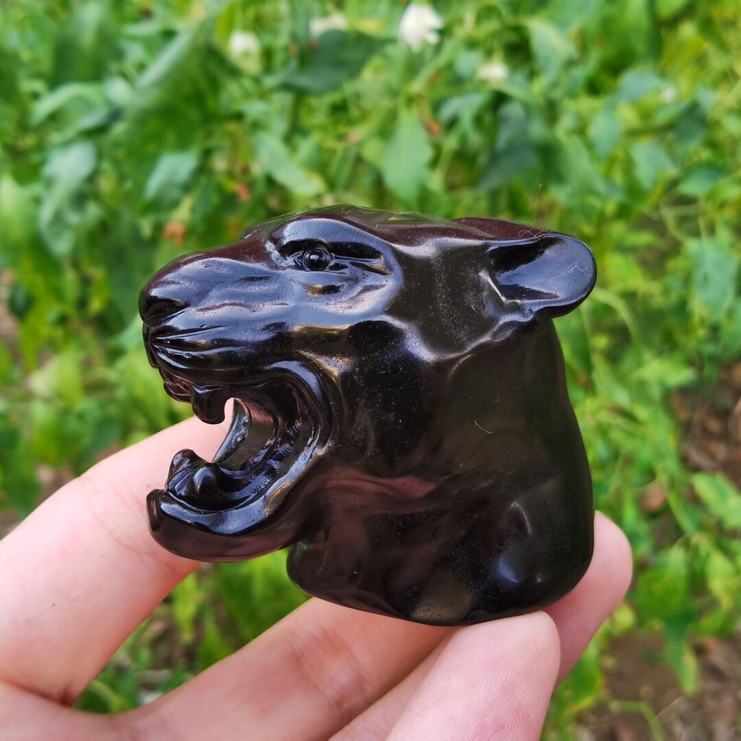 Natural Obsidian Leopard,crystal Leopard,quartz Crystal Animal,crystal ...