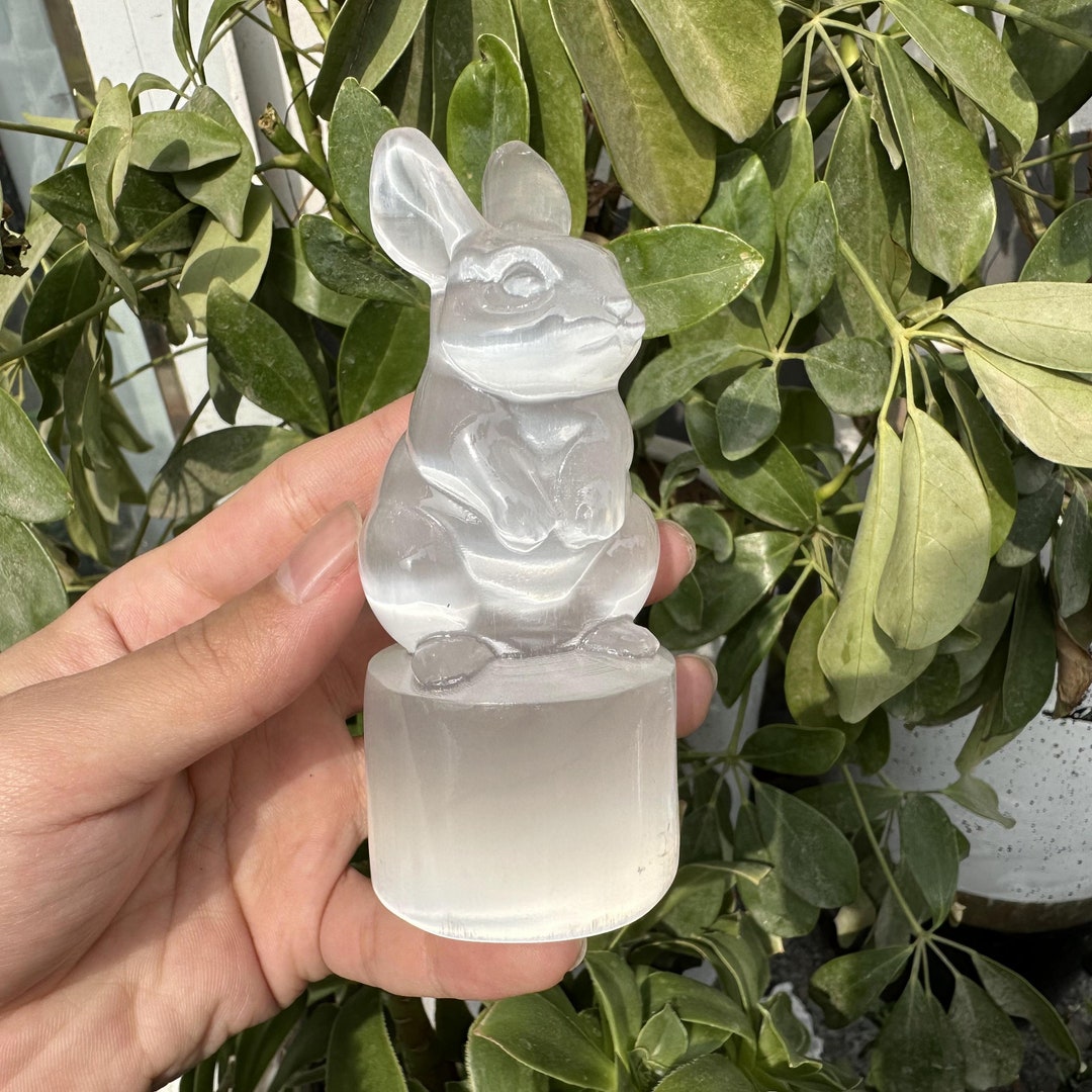 Natural Selenite Rabbit,selenite Animal,crystal Rabbit,crystal Heal ...