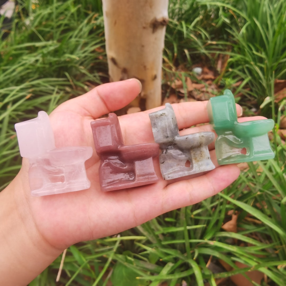 1PC Natural Quartz Crystal Closestool,crystal Heal,crystal Carving,home ...