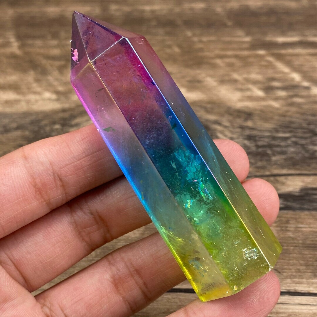 1PC 30g Natural Titanium Rainbow Quartz Obelisk ,titanium Aura Crystal ...