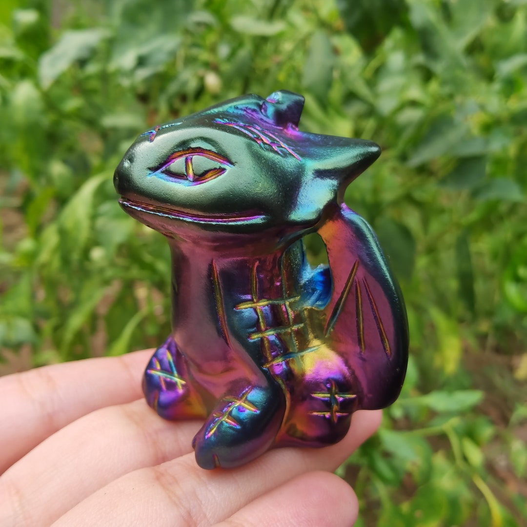 Rainbow Aura Crystal Toothless,quartz Crystal Dragon,crystal Heal,home ...