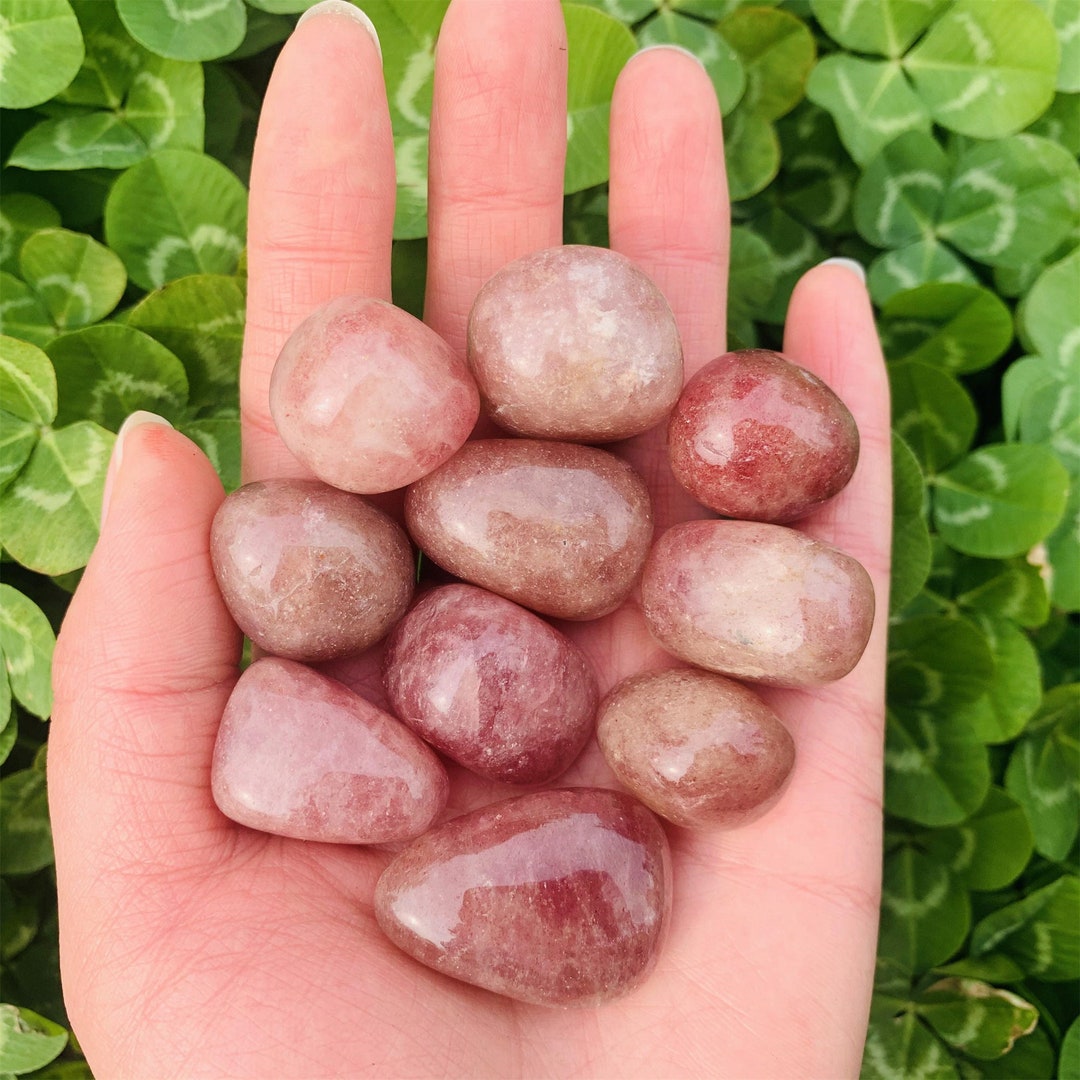 Natural Strawberry Quartz Tumbled Stone,crystal Tumbled Stone,crystal ...
