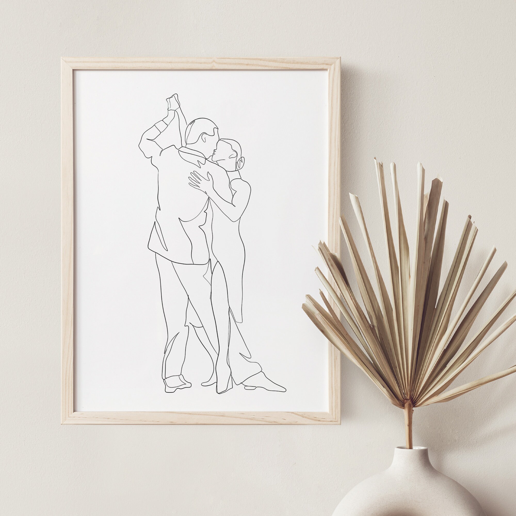 Printable Dancer One Line Drawing, Digital Black and White Artwork ...