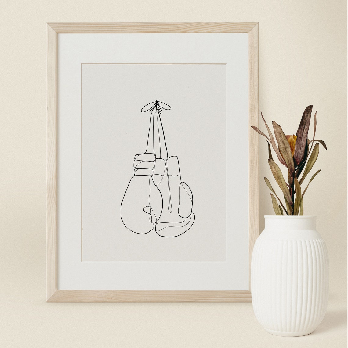 Minimalist Boxing Gloves One Line Drawing Printable Black and - Etsy ...