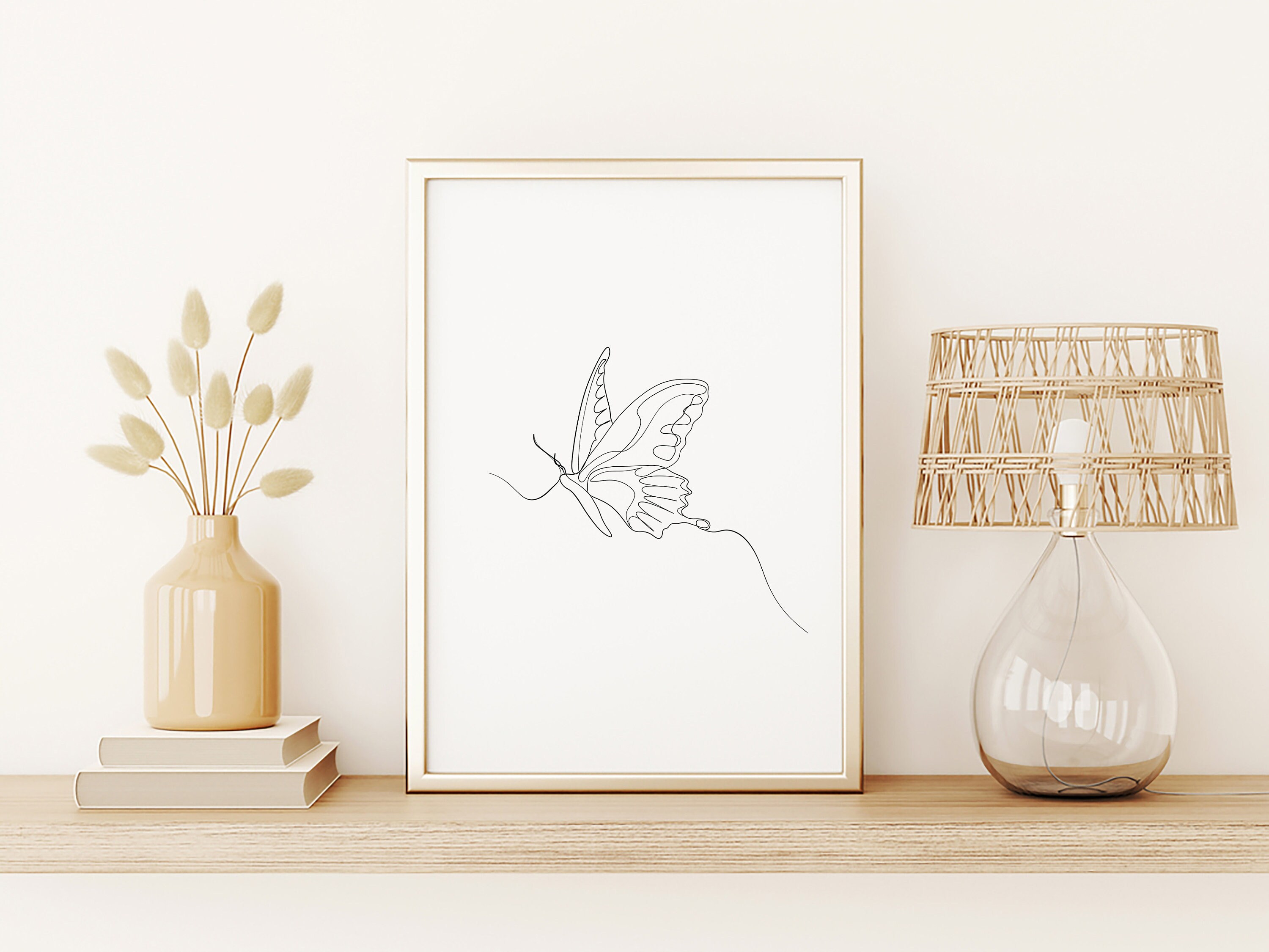 Butterfly One Line Printable Art, Single Line Butterfly Minimal Print ...