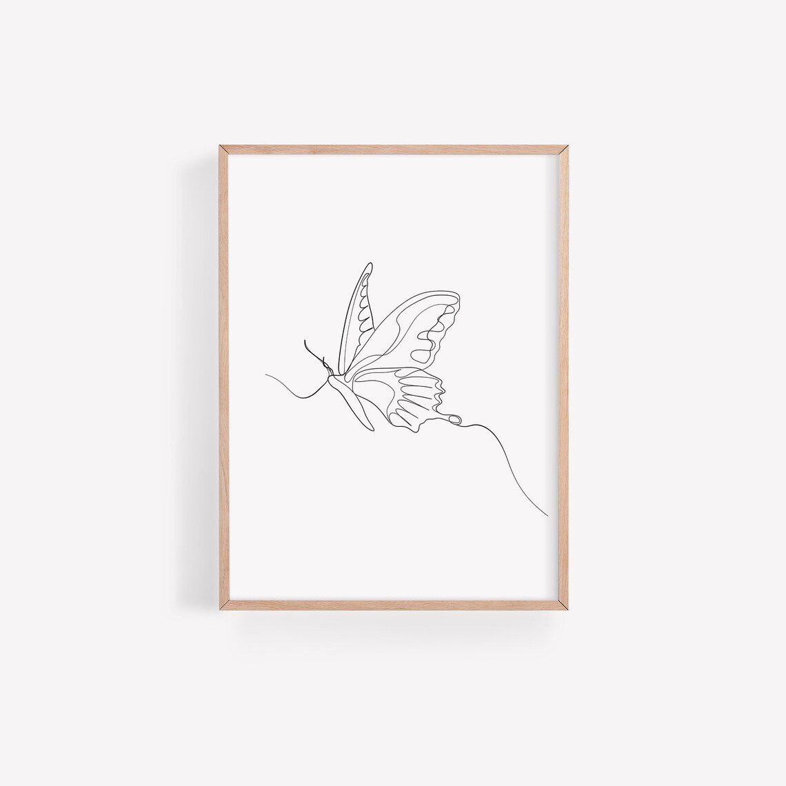 Butterfly One Line Printable Art, Single Line Butterfly Minimal Print ...