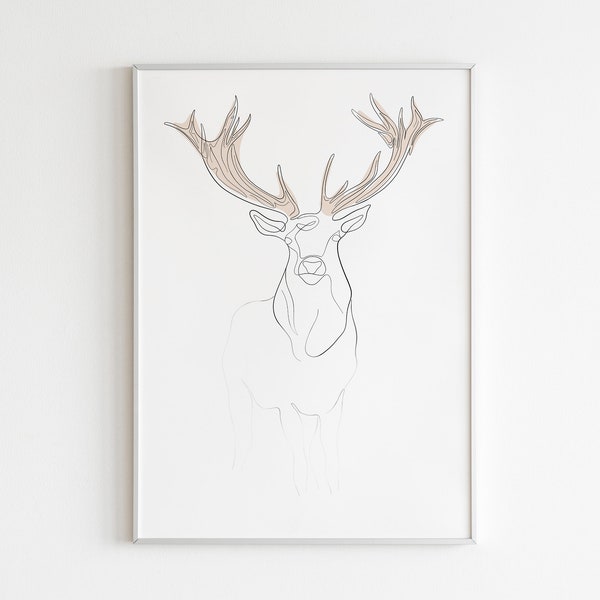 Buck Line Art - Etsy