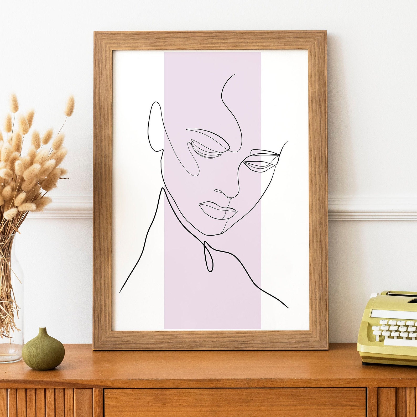 Woman Face Simple Line Artwoman Face One Line Posterfemale - Etsy