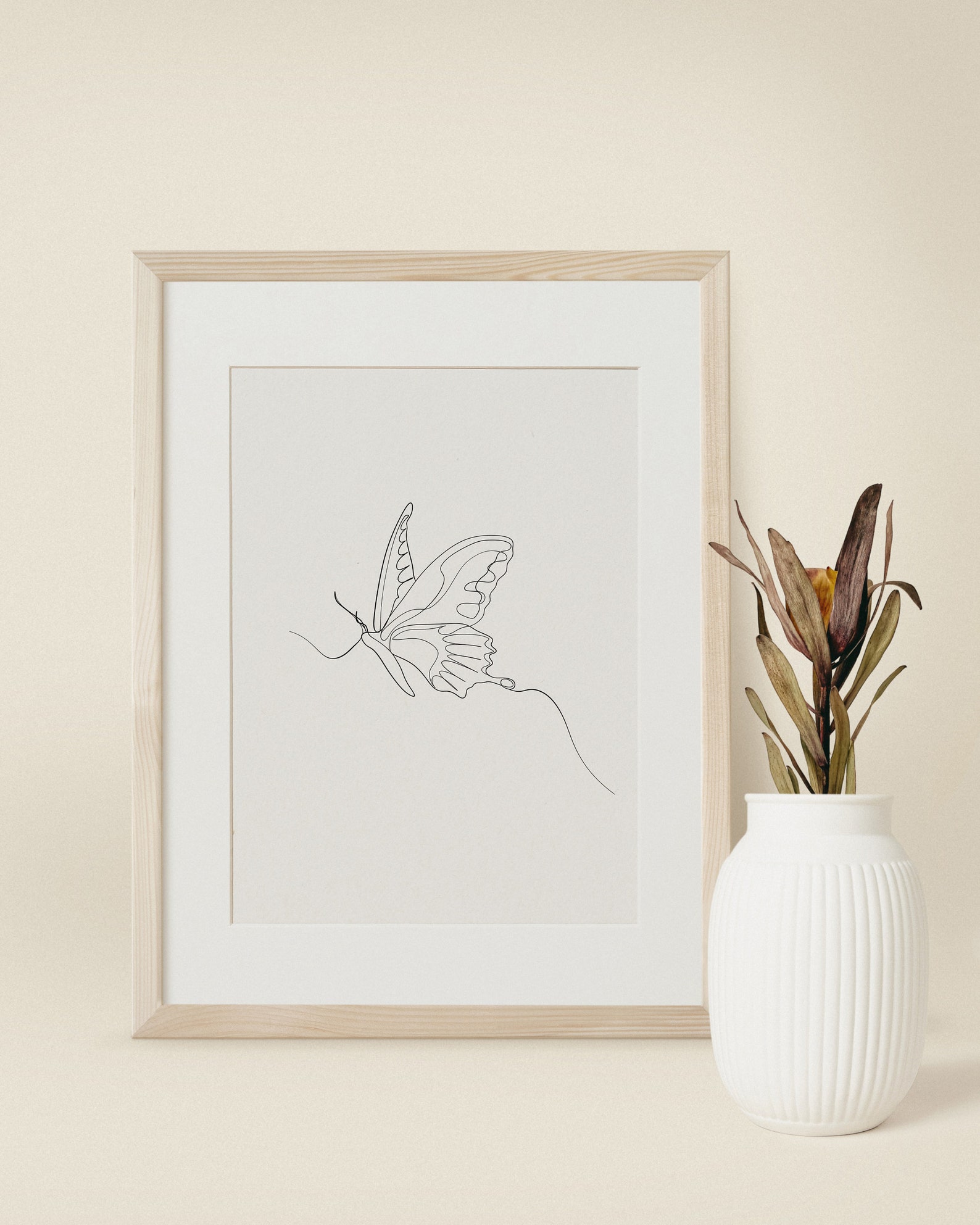 Butterfly One Line Printable Art, Single Line Butterfly Minimal Print ...
