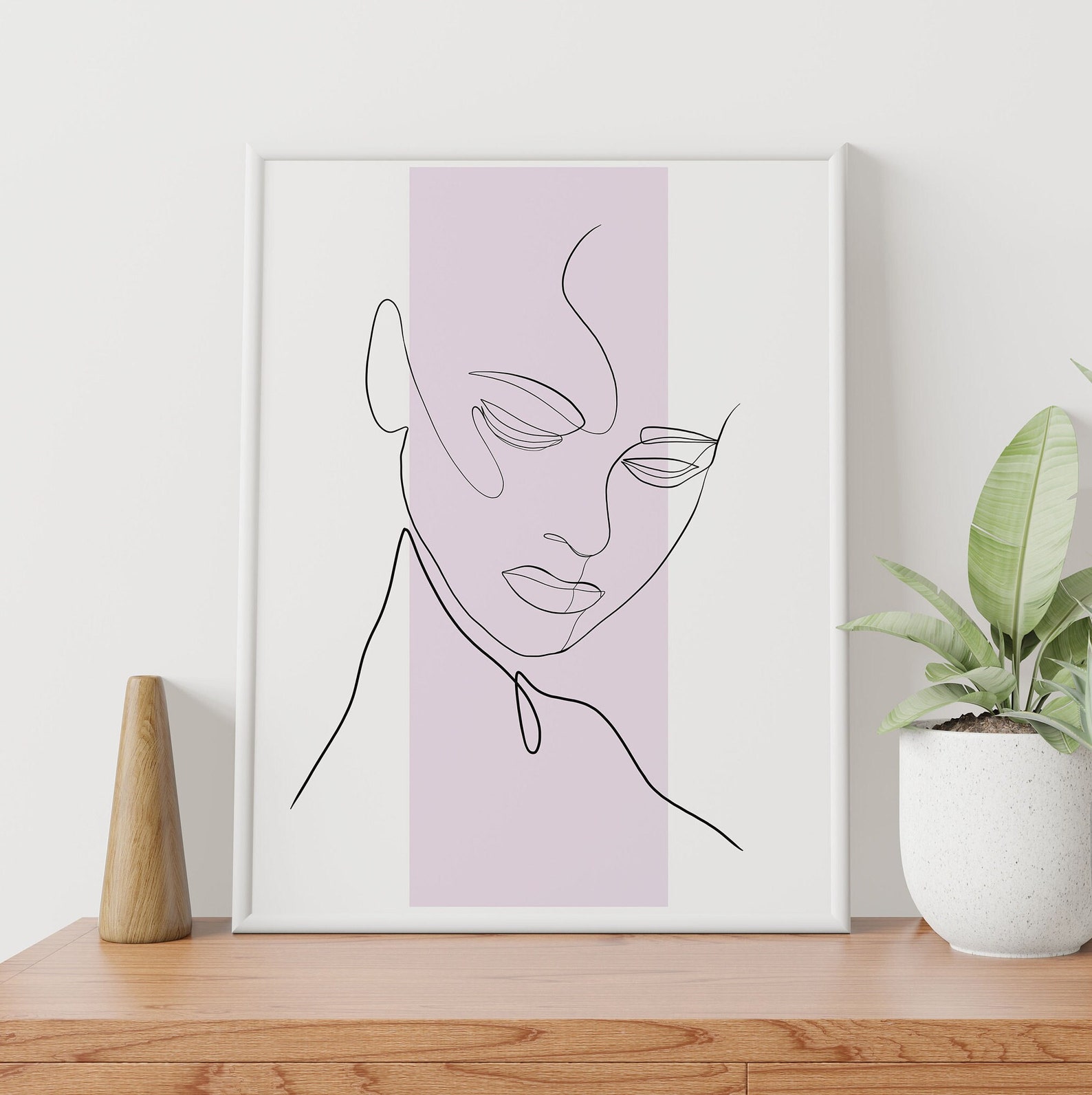 Woman Face Simple Line Artwoman Face One Line Posterfemale - Etsy