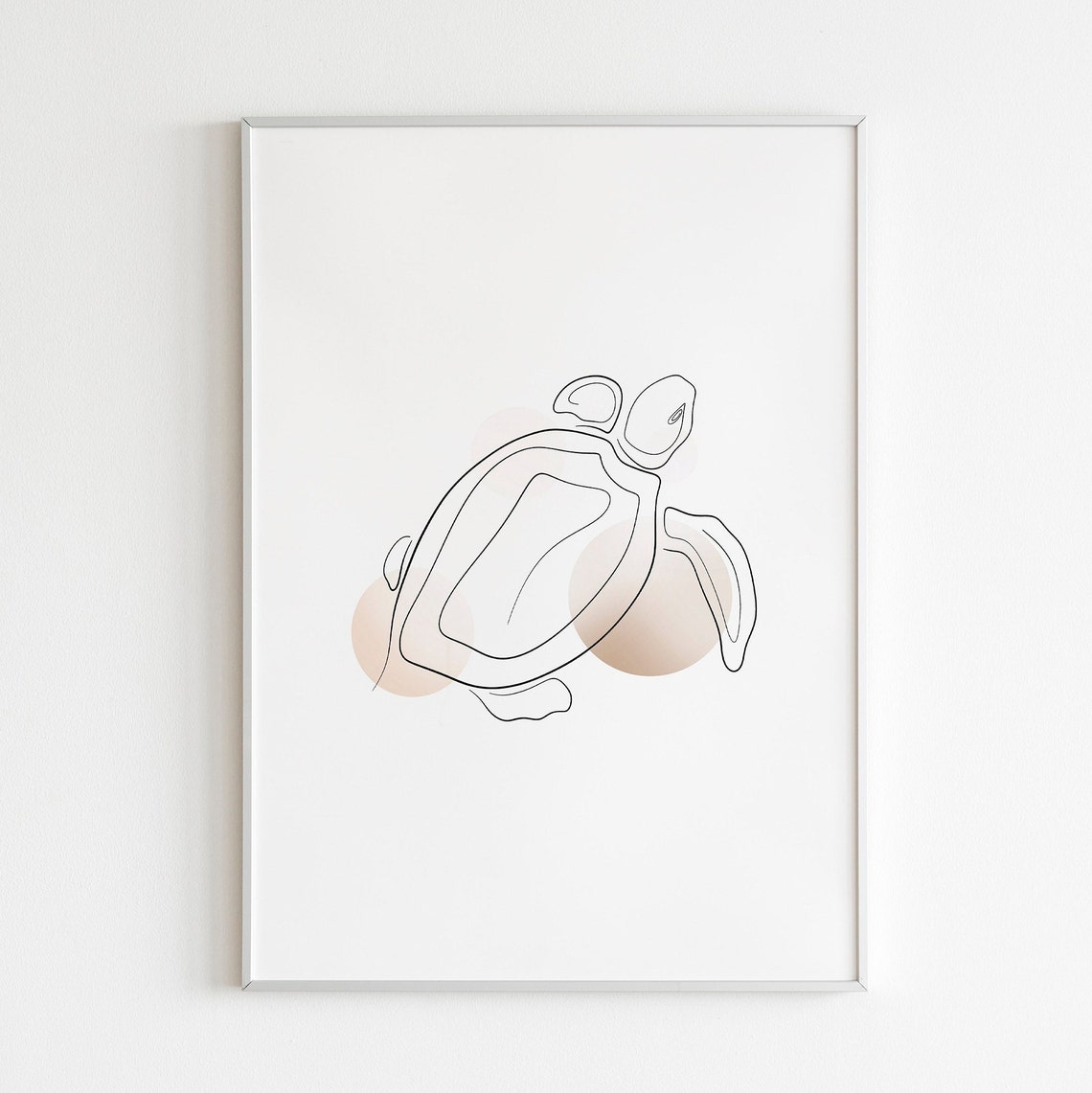 Turtle Animal One Line Art, Printable Continuous Line Wall Poster ...