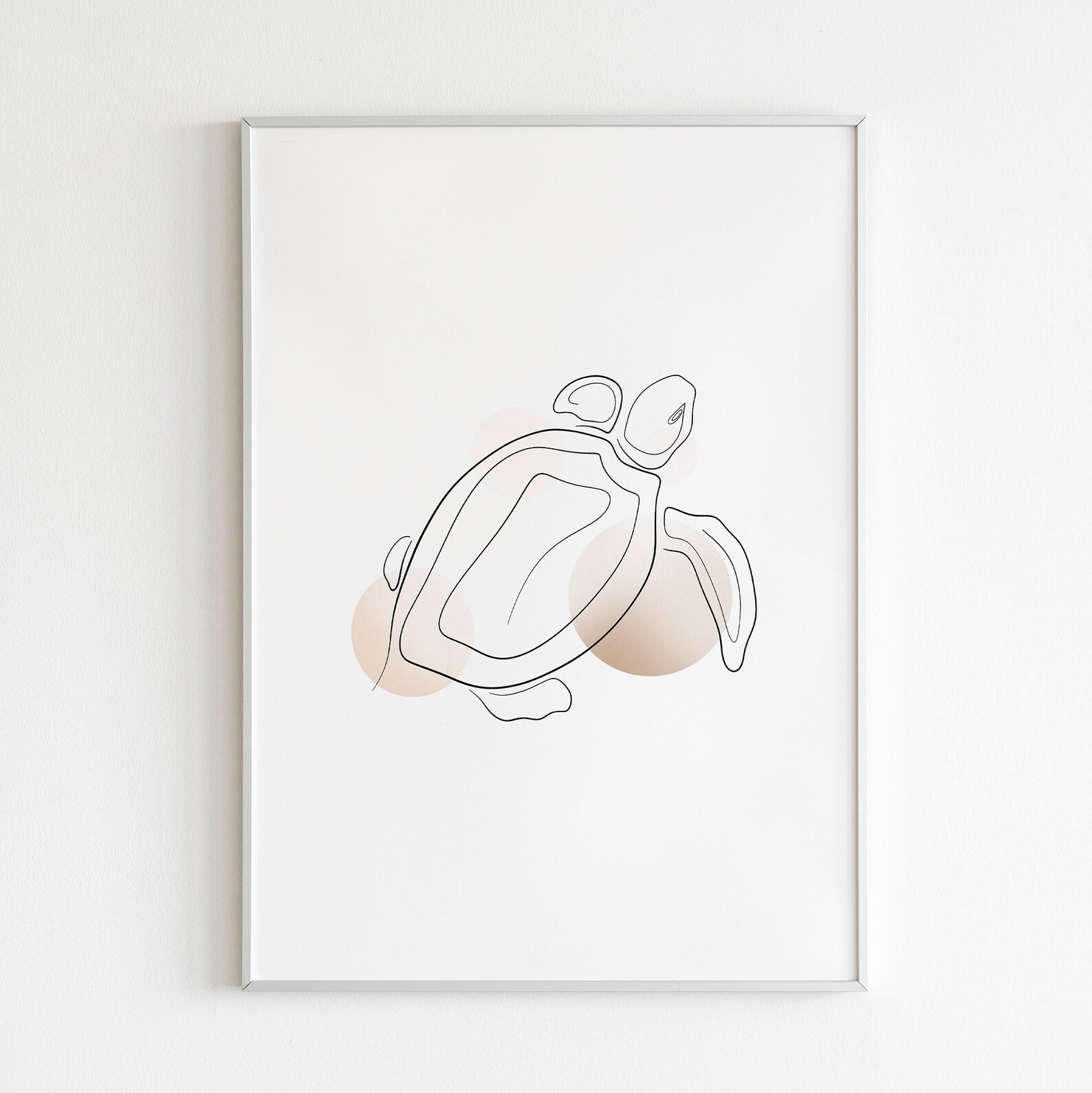 Turtle Animal One Line Art, Printable Continuous Line Wall Poster ...
