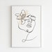 Digital Line Art, Woman Line Art, Woman Line Poster ,woman With Flower ...