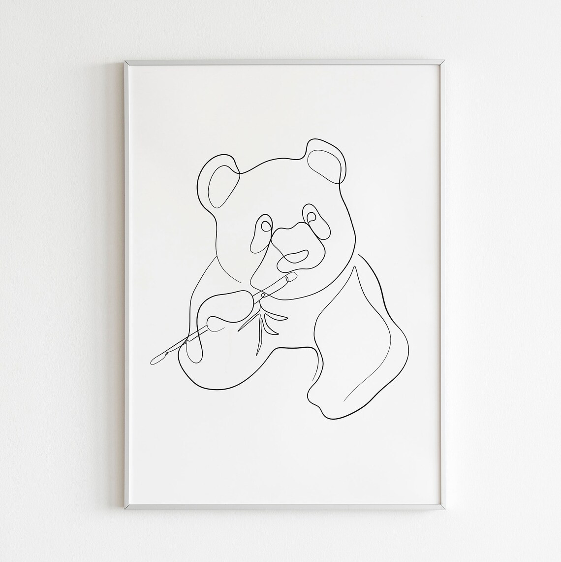 Panda Nursery Printable Single Line Art One Line Panda Wall - Etsy