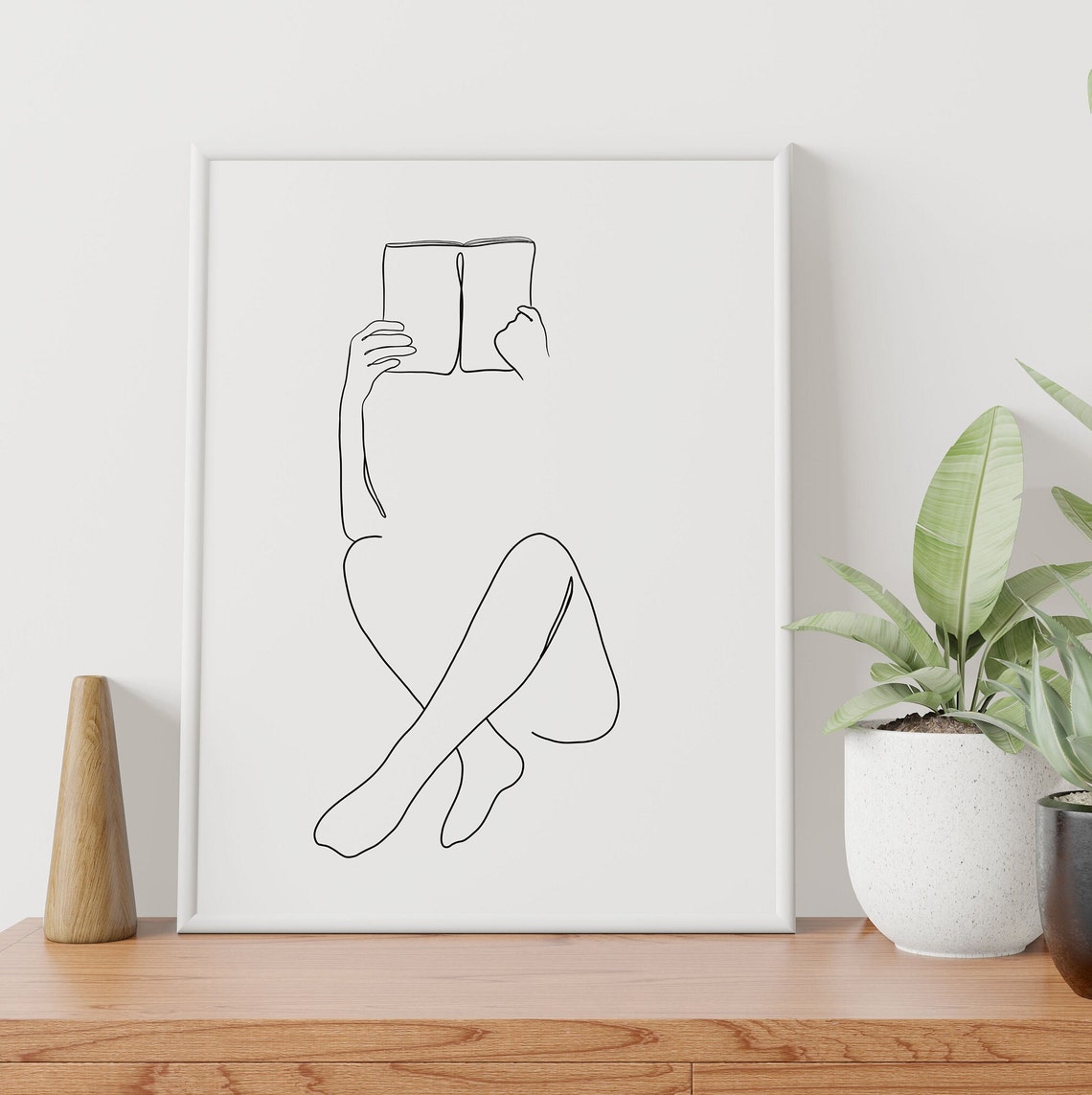 Female Reading Book Drawingwoman Reading Line Art - Etsy