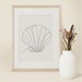 Sea Shell One Line Art, Summer Beach Shell Wall Art Poster, Nature Line ...