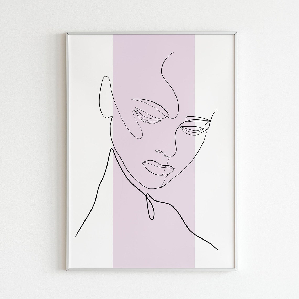 Woman Face Simple Line Artwoman Face One Line Posterfemale - Etsy