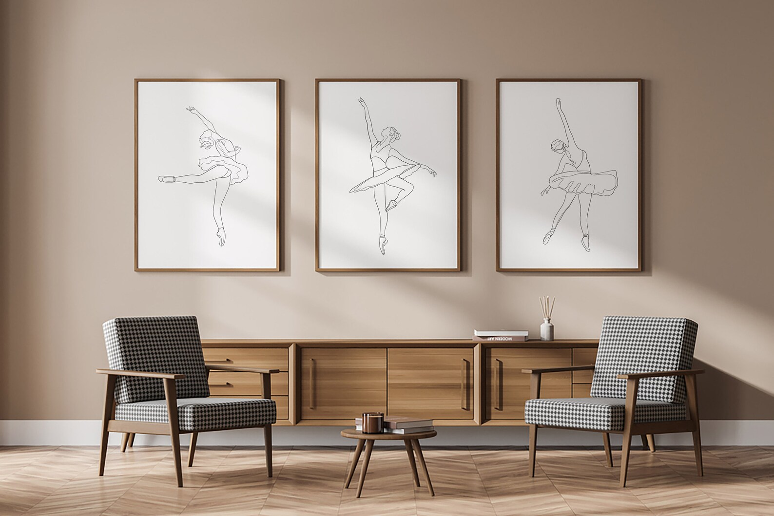 Ballerina One Line Art Set of 3 Prints, Printable Ballerina Wall Art ...