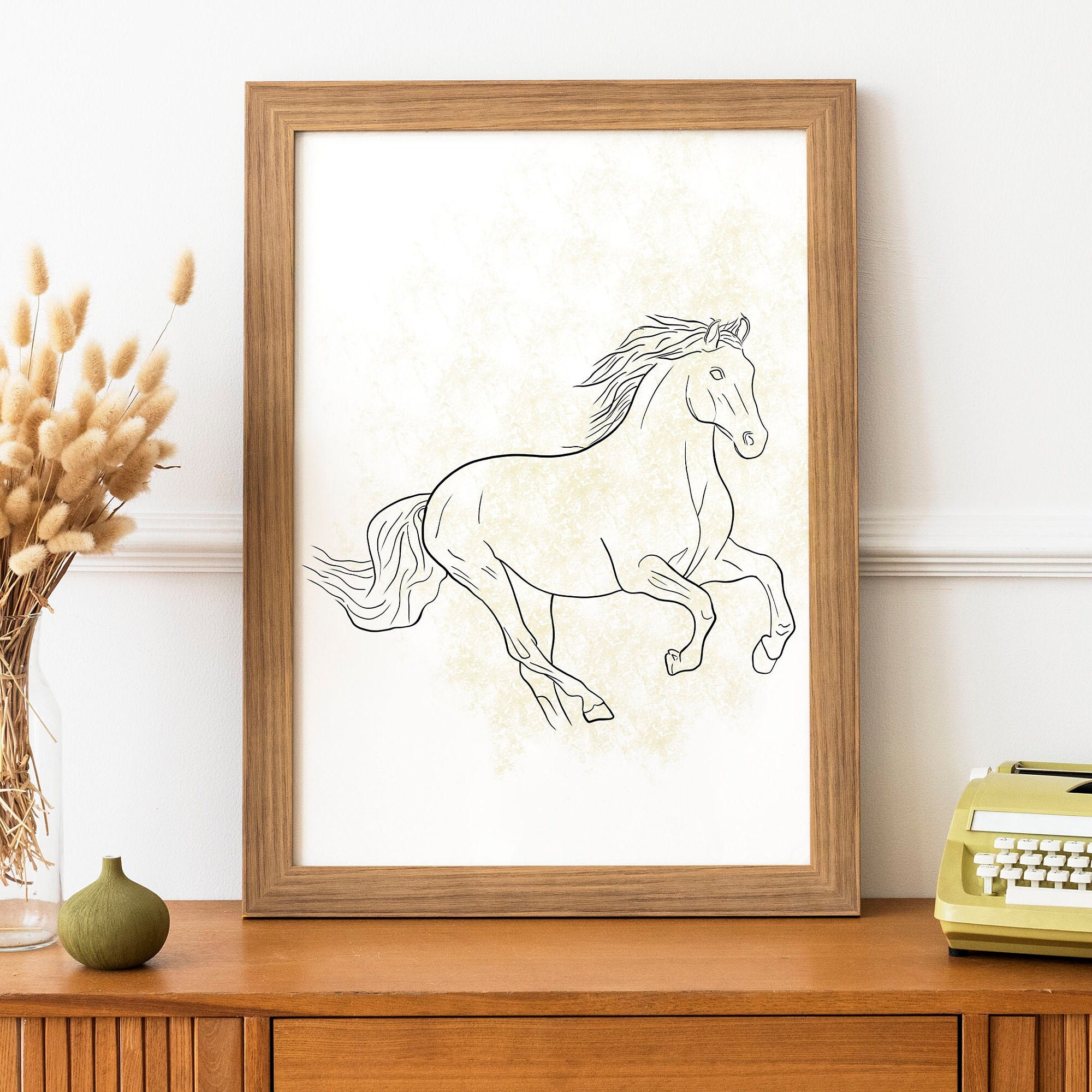 Horse One Line Art,printable Minimalist Horse One Line Art,one Line ...