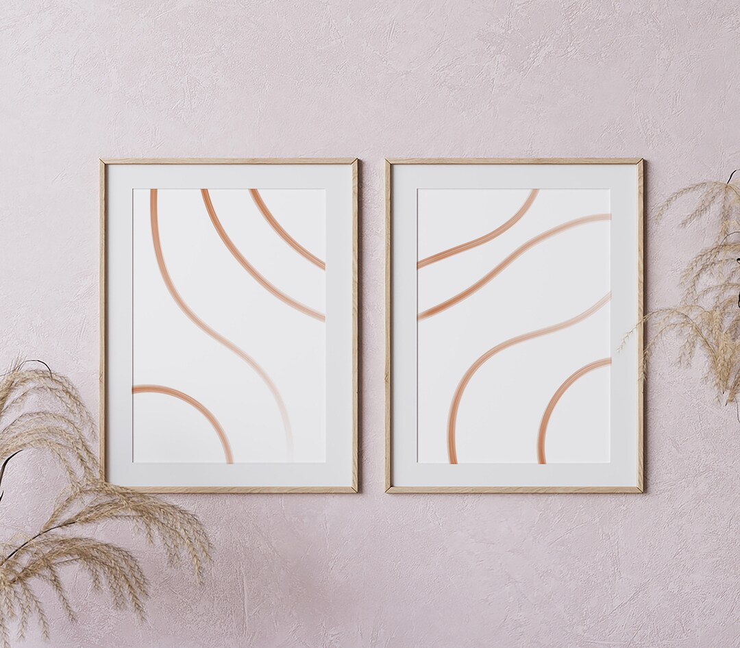 Printable One Line Drawing Set of 2, Continous Line Art Downloadable ...