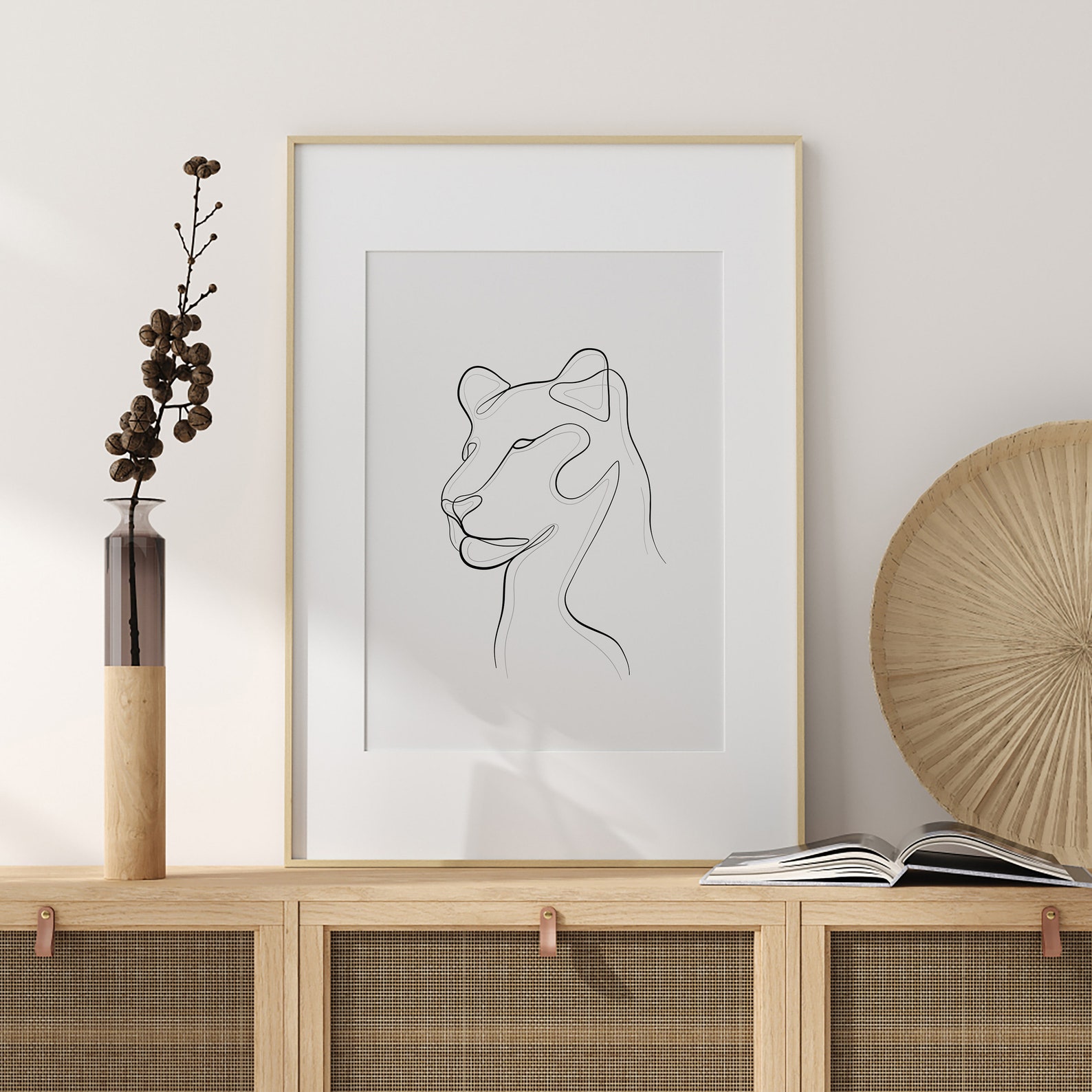 Lioness One Line Art, Printable Lion Single Line Art, One Line Animal ...