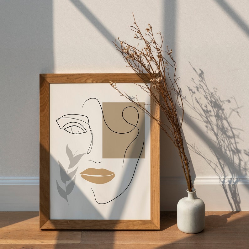 Digital Line Art, One Line Art, Woman One Line Poster ,digital Woman ...