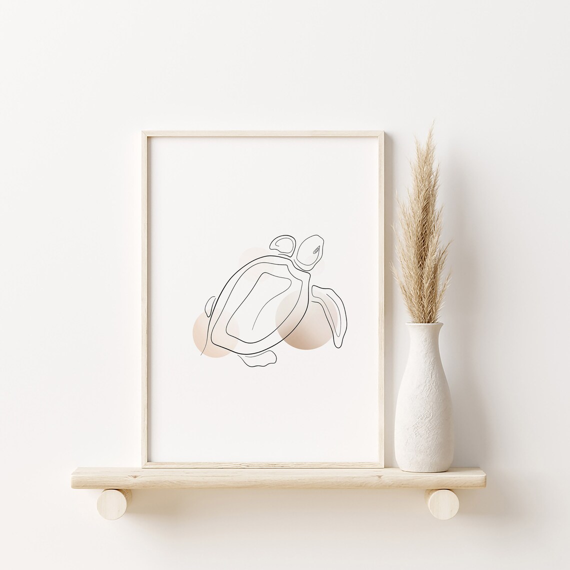 Turtle Animal One Line Art, Printable Continuous Line Wall Poster ...