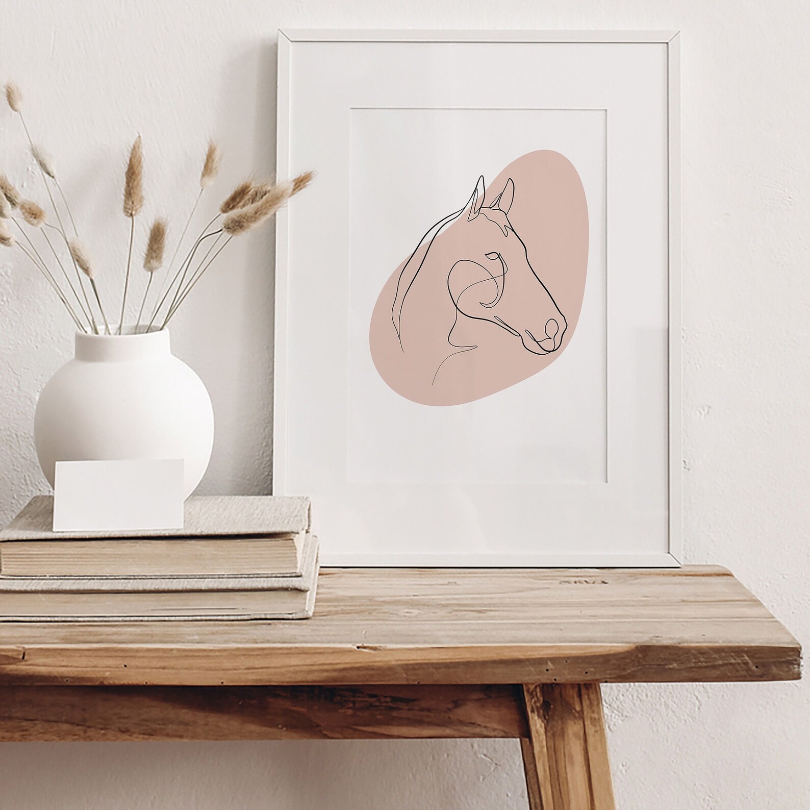 Horse One Line Art, Horse Drawing Single Line Wall Poster, Modern Horse ...