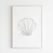 Printable Sea Shell One Line Art, One Line Drawing Sea Shell Wall Art ...