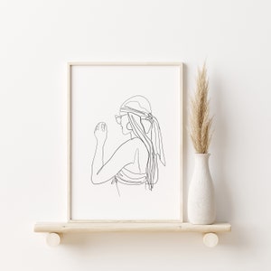 Continous Line Female Body Art Printable Woman Single Line - Etsy