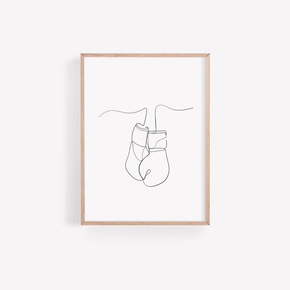 Digital Boxing Gloves One Line Art Printable Sport Line Art | Etsy