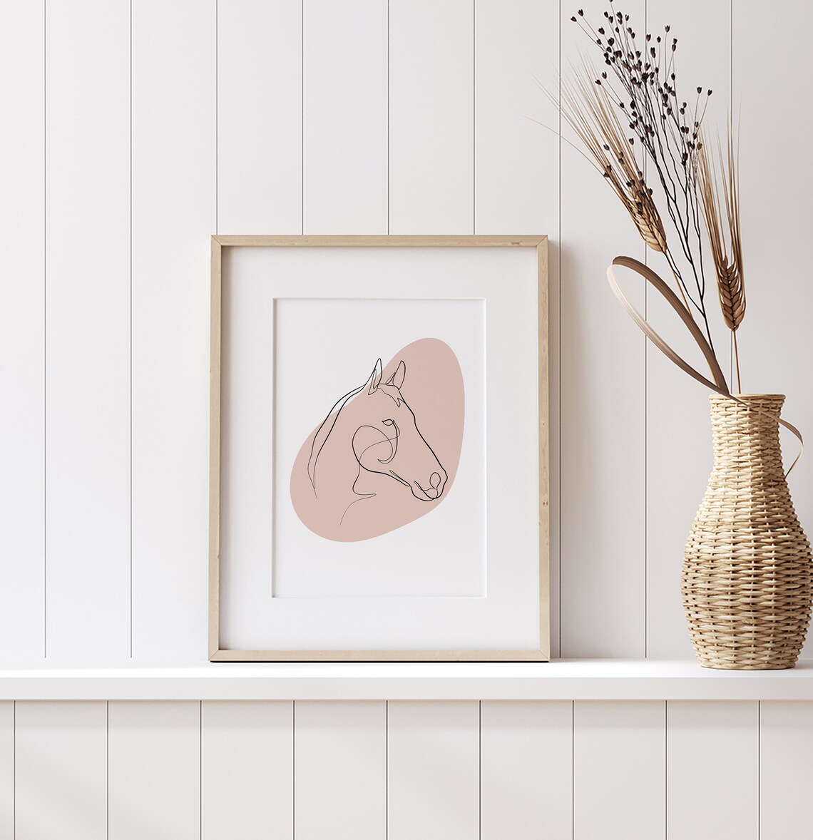 Horse One Line Art, Horse Drawing Single Line Wall Poster, Modern Horse ...