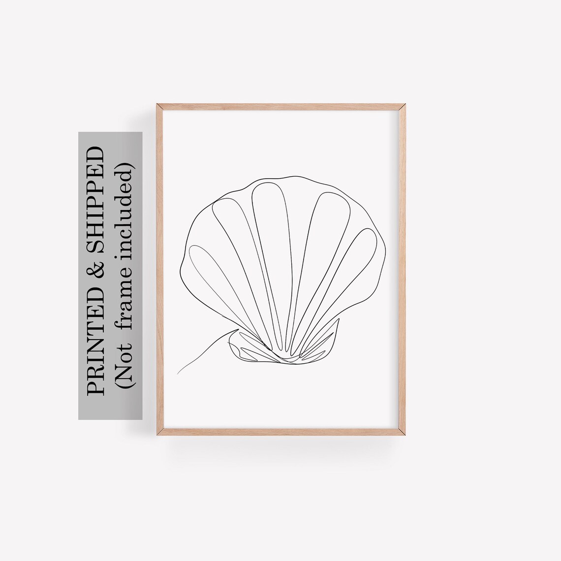 Sea Shell One Line Art, Summer Beach Shell Wall Art Poster, Nature Line ...