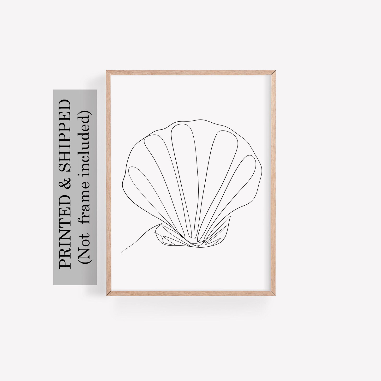 Sea Shell One Line Art, Summer Beach Shell Wall Art Poster, Nature Line ...