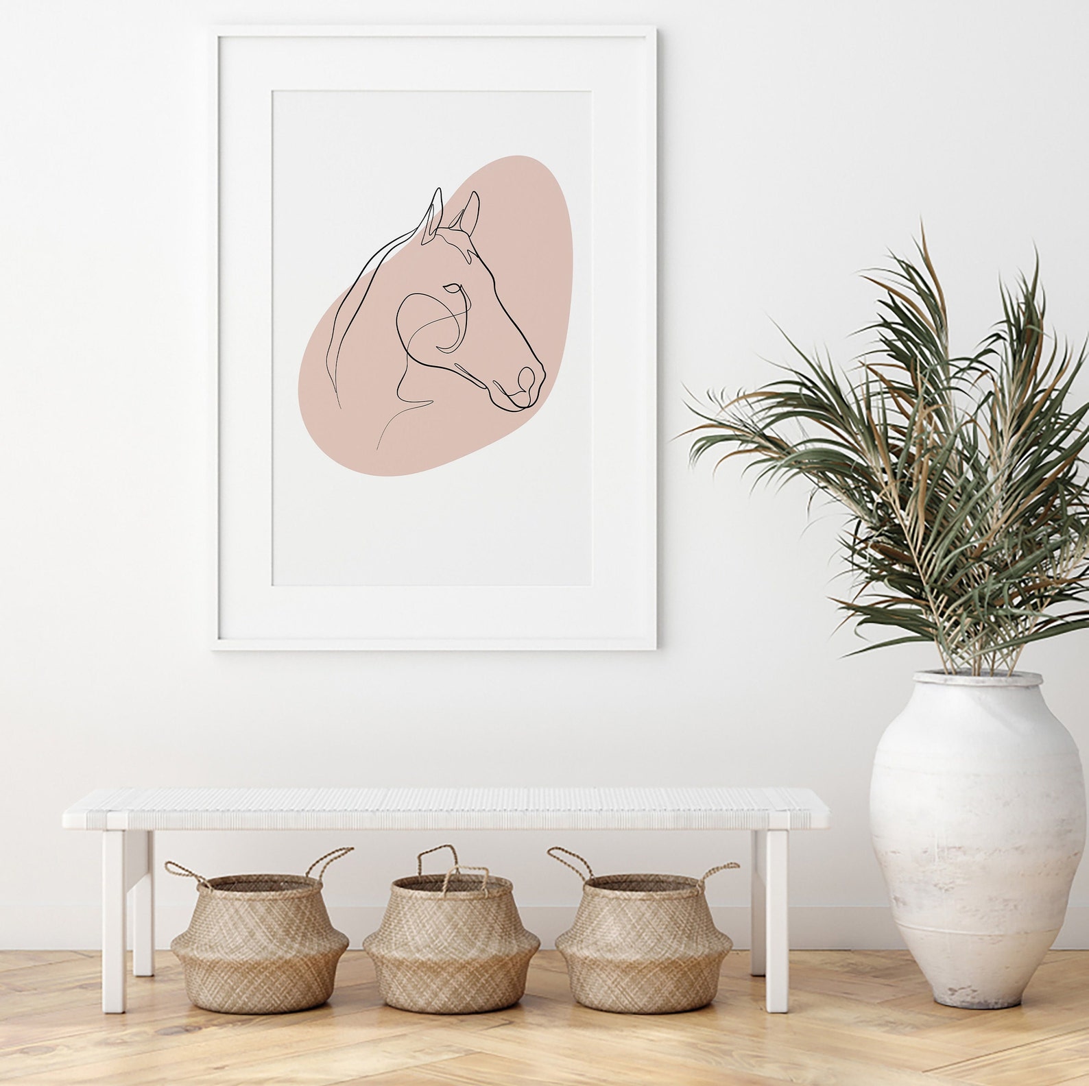Horse One Line Art, Horse Drawing Single Line Wall Poster, Modern Horse ...