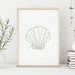 Printable Sea Shell One Line Art, One Line Drawing Sea Shell Wall Art ...